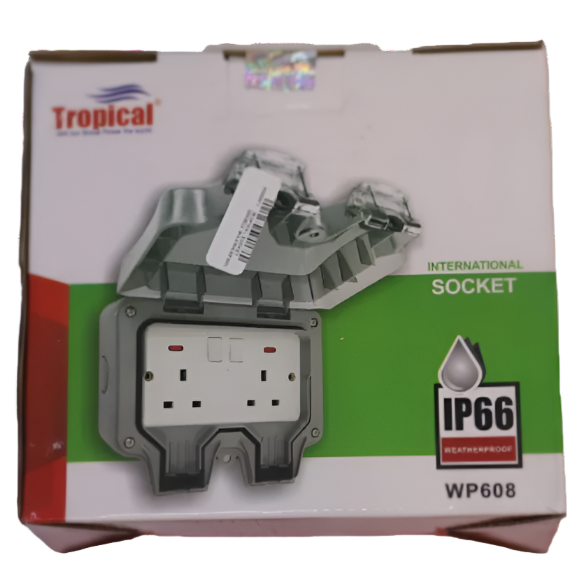 TROPICAL SOCKET DOUBLE WEATHERPROOF WP608 – Micmar Online