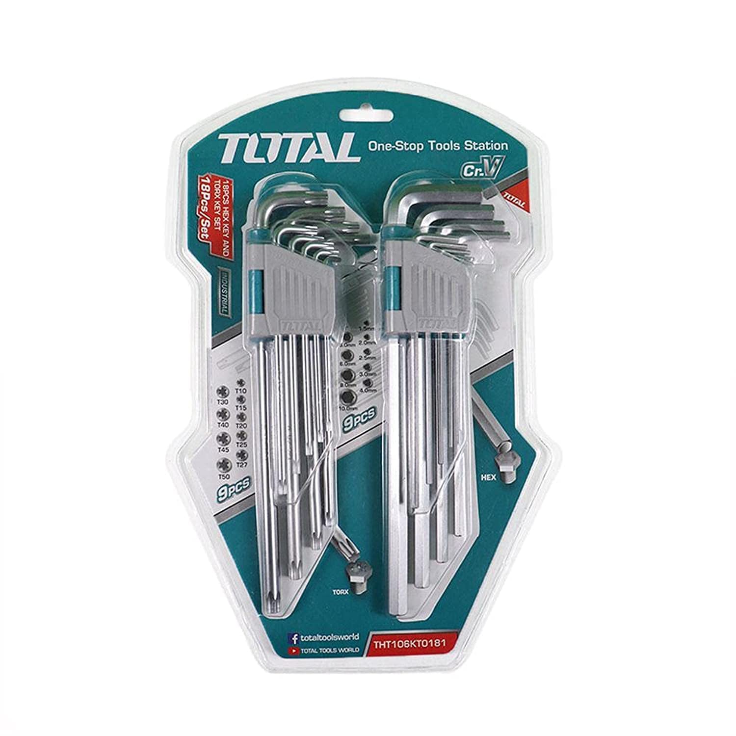 TOTAL HEX KEY & TORX KEY 18 PCS SET THT106KT0181 – Micmar Online