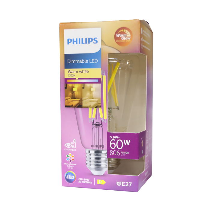 PHILIPS LED FILAMENT DIMMABLE 5.9W-60W WW ST64 – Micmar Online