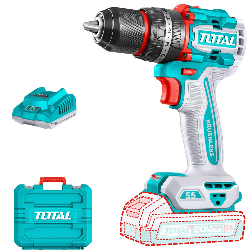TOTAL IMPACT DRILL CORDLESS COMPACT BRUSHLESS 20V TIDLI20558 – Micmar ...