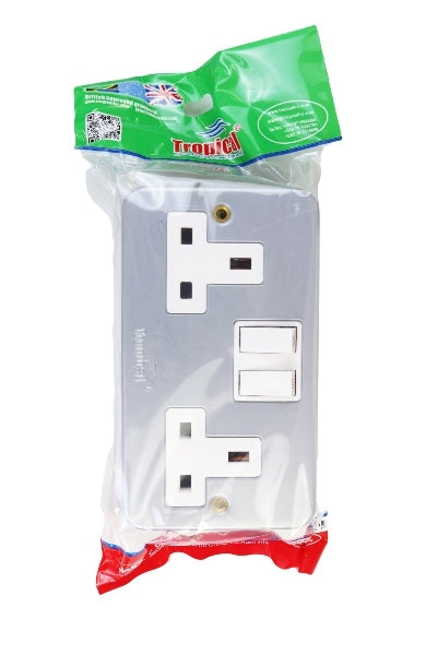 TROPICAL SOCKET DOUBLE METAL 13A MC606 – Micmar Online